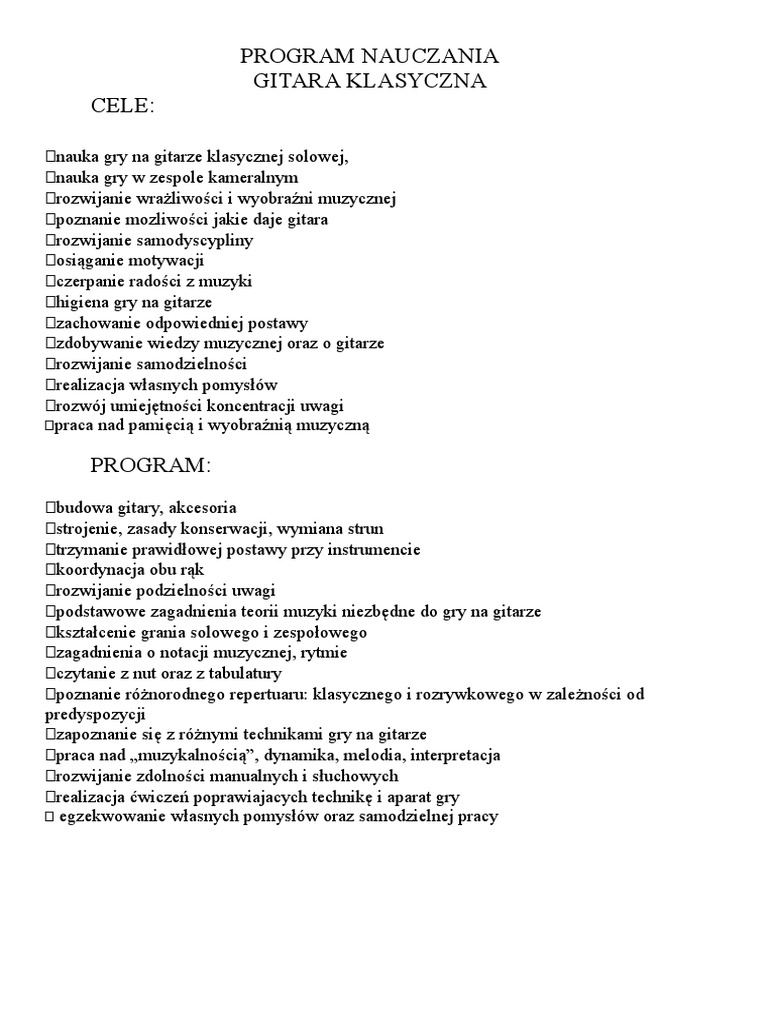 Program Nauczania CM | PDF