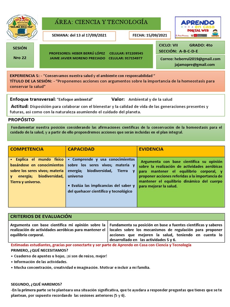 EXP 6 ACT (22) - 4to CyT.2021.JAIME MORENO | PDF | Evaluación | Biodiversidad