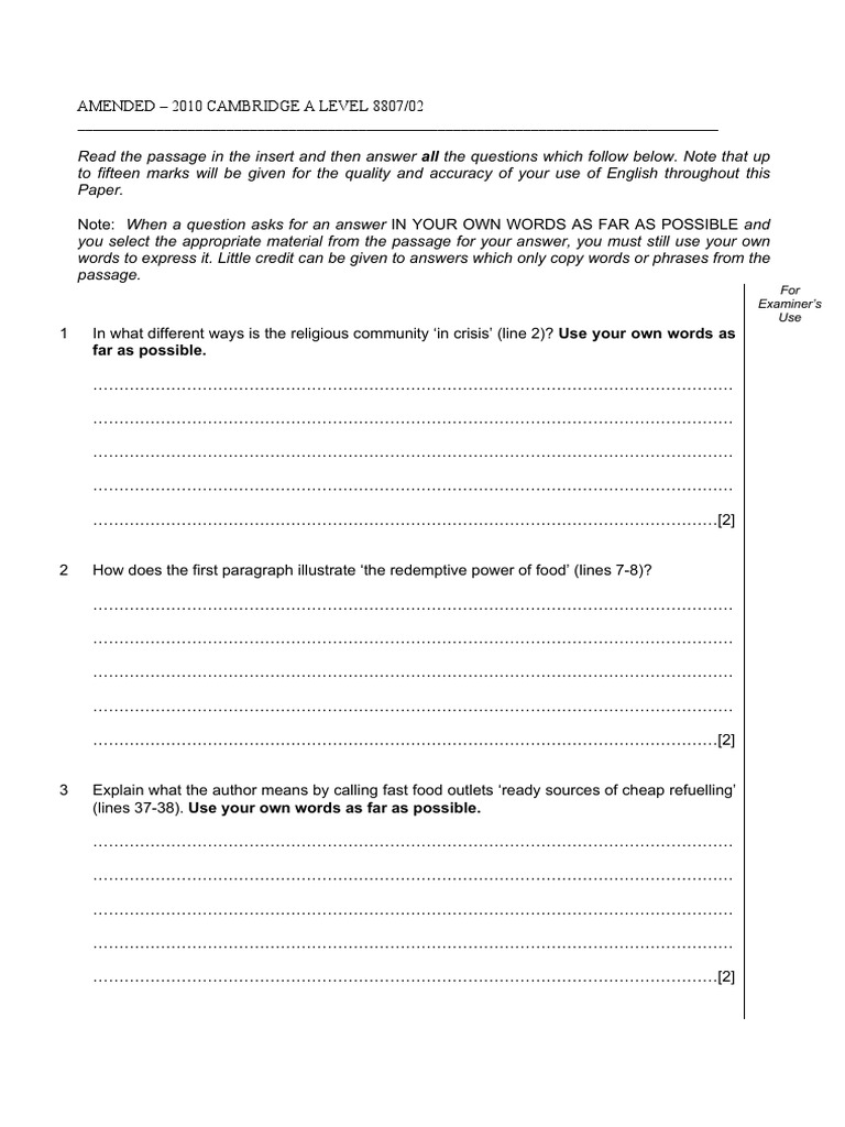 2010 A Level GP Paper 2 | PDF | Computers
