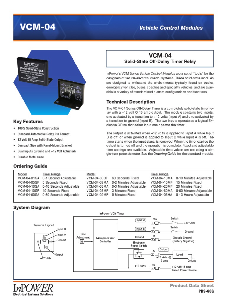 Solid-State Off-Delay Timer Relay: Vehicle Control Modules | PDF ...