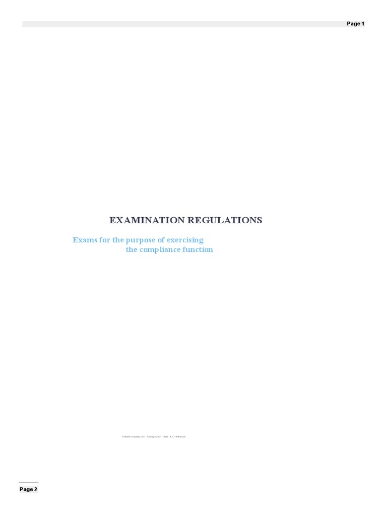 Febelfin Academy - Exam Regulations | PDF | Test (Assessment ...