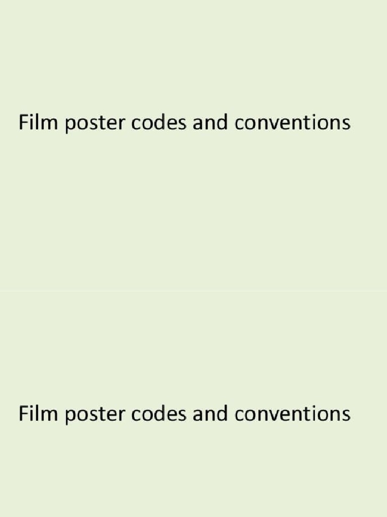 Film Poster Codes and Conventions | PDF