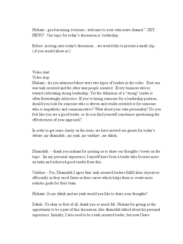 Leadership Ob Script | PDF | Leadership | Anger