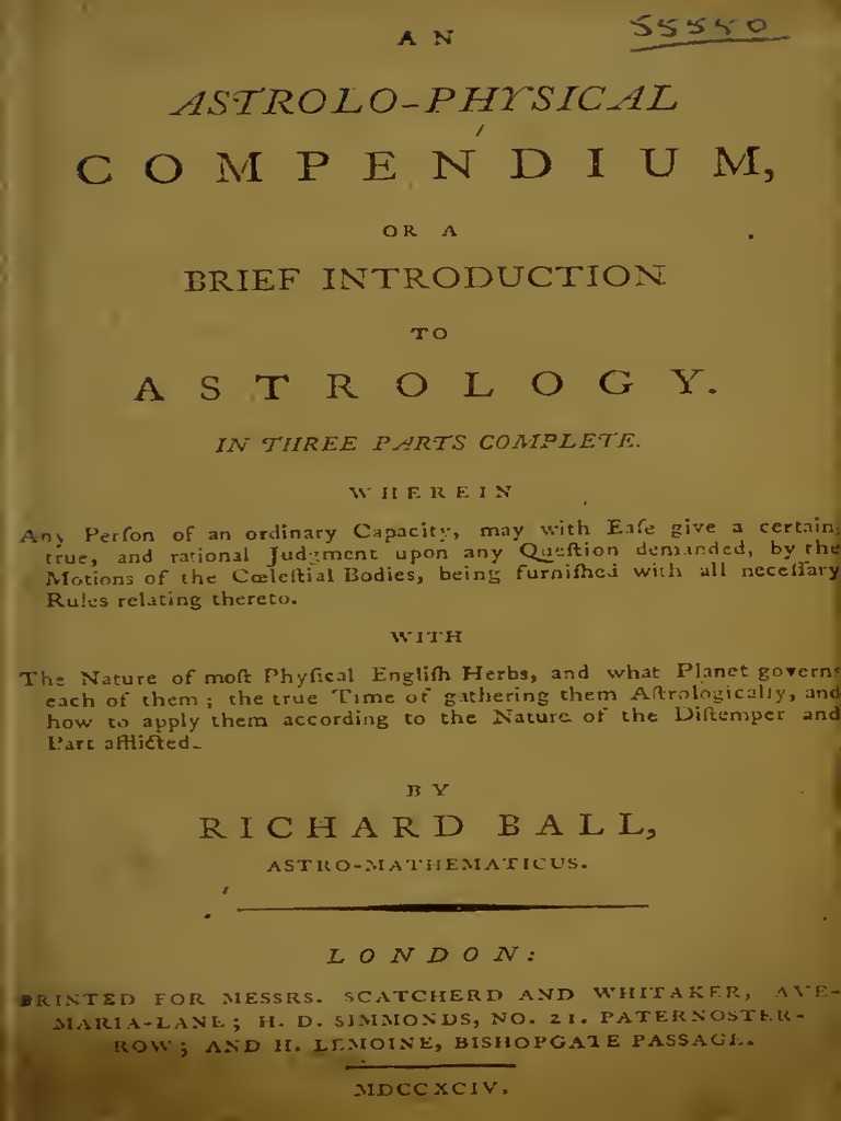1794 Ball Astrolo-Physical Compendium | PDF | Astronomy | Astrology