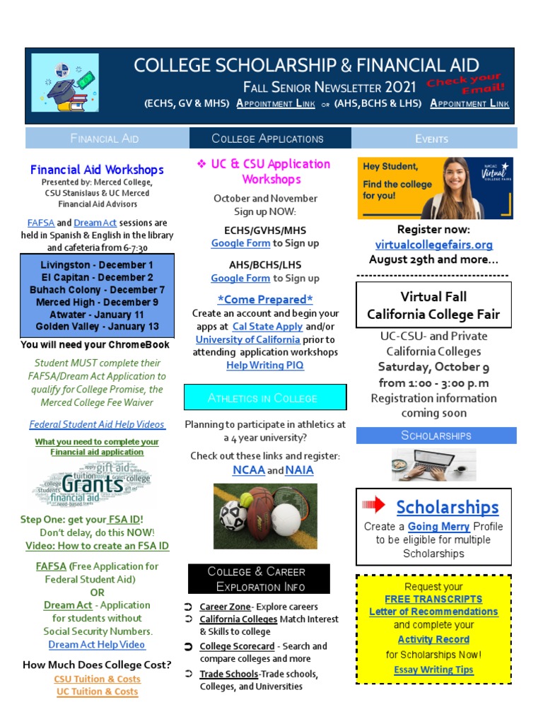 New Fall Newsletter Class of 2022 | PDF | Sat | University Of California