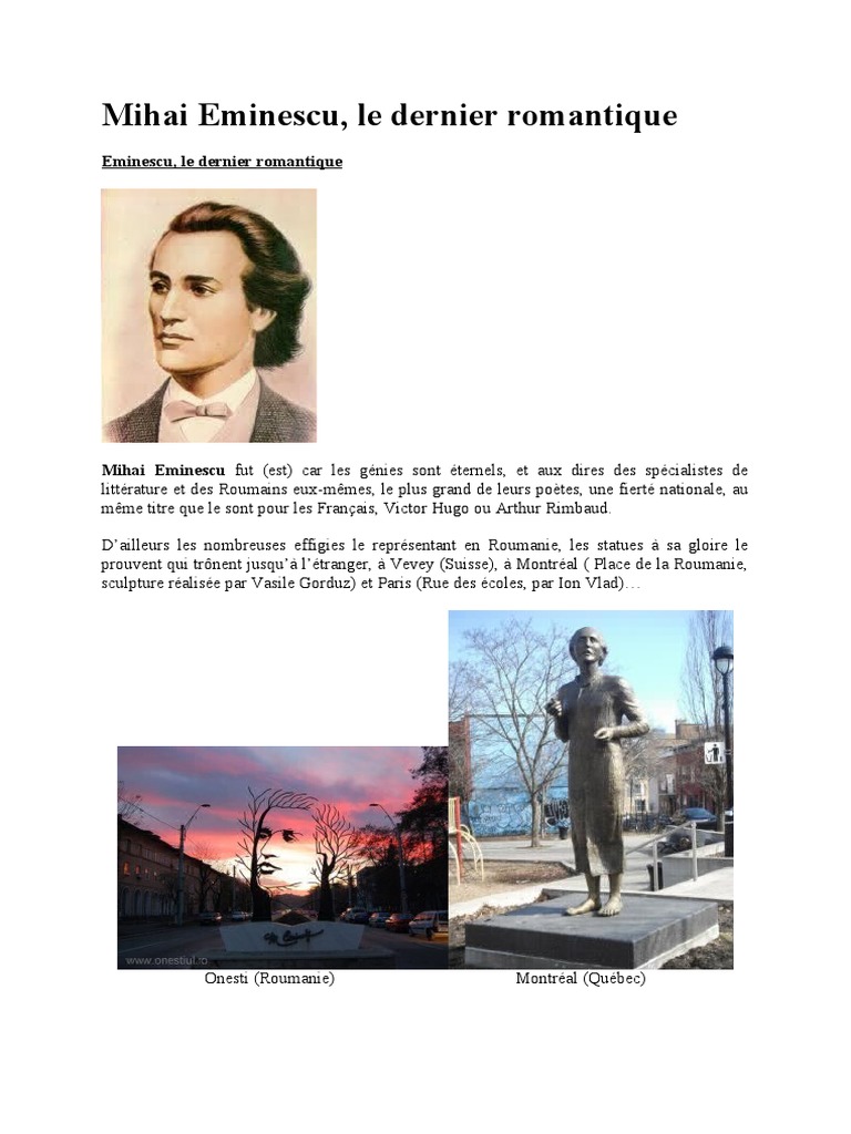 Mihai Eminescu | PDF | Roumanie