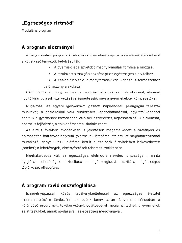 2510 Egeszseges Eletmodra Neveles Modularis Program Terv-1 | PDF