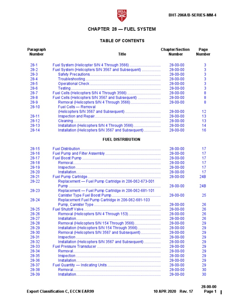 Bell 206B Fuel System Manual | PDF | Pump | Turbocharger