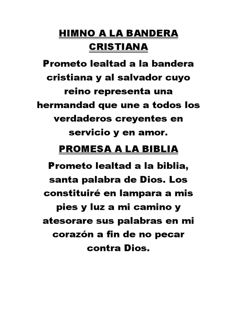 Himno A La Bandera Cristiana | PDF