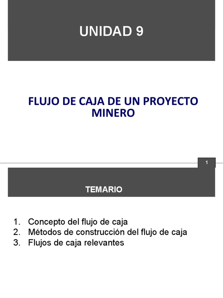Flujo de Caja de Un Proyecto Minero | PDF | Rentabilidad sobre recursos propios | Flujo de efectivo
