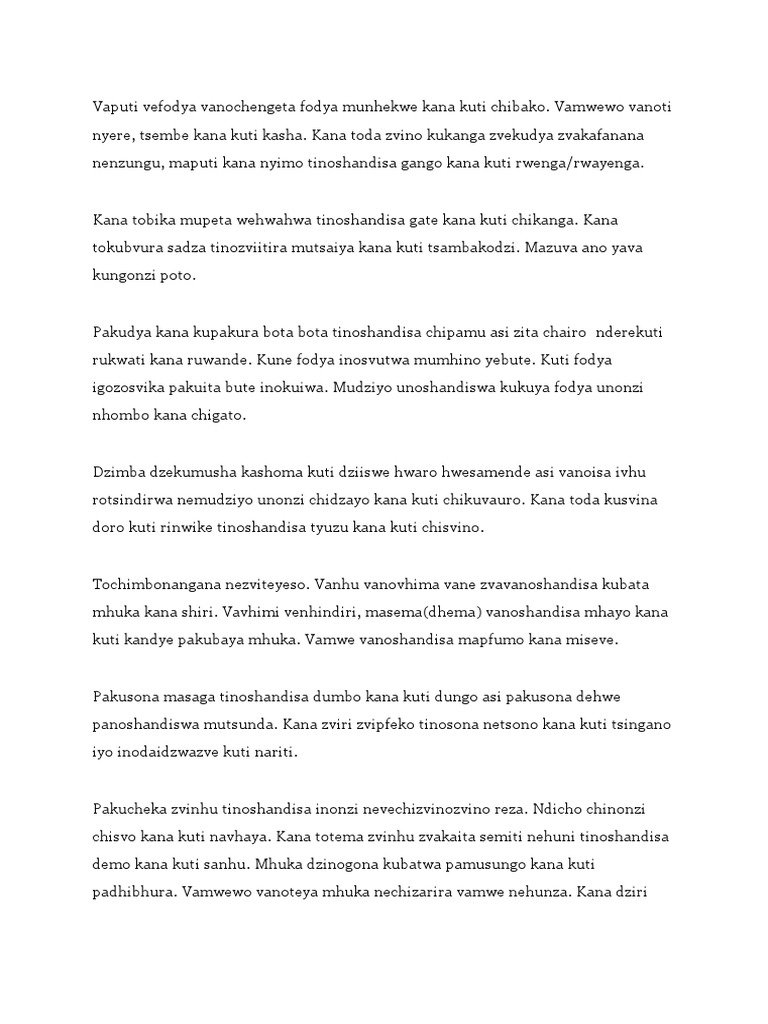 Midziyo Yechinyakare Nemabasa Ayo | PDF