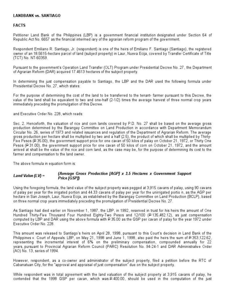 Case 13 LBP vs. Santiago | PDF | Interest | Damages