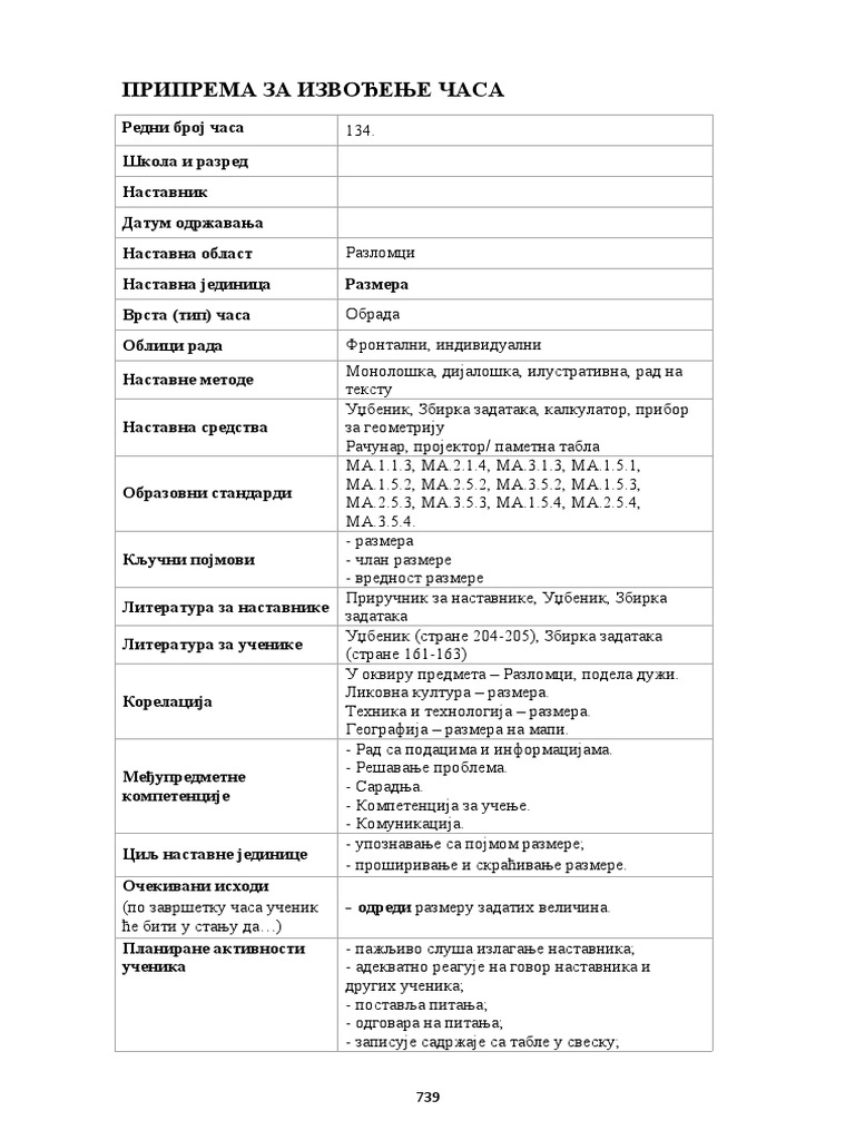 Razmera Priprema | PDF