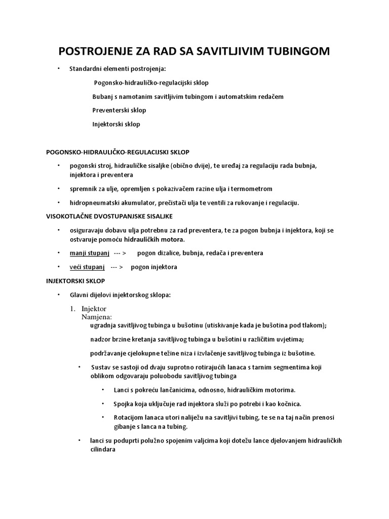 Postrojenje Za Rad Sa Savitljivim Tubingom | PDF