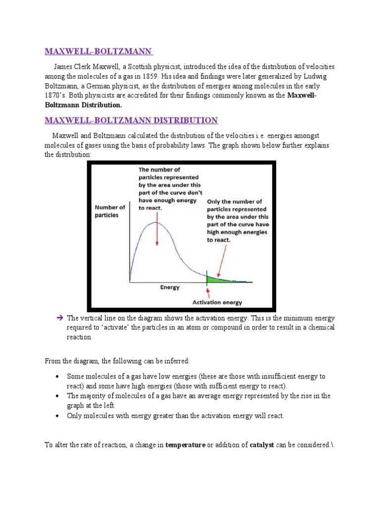 Maxwell Boltzmann Chem CW (Edited) | PDF | Reaction Rate | Gases