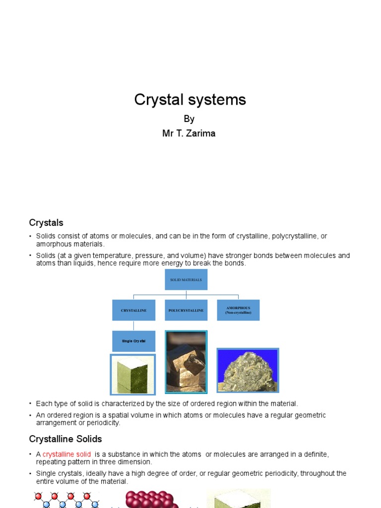 2 Crystal Systems | PDF | Crystallite | Crystal Structure