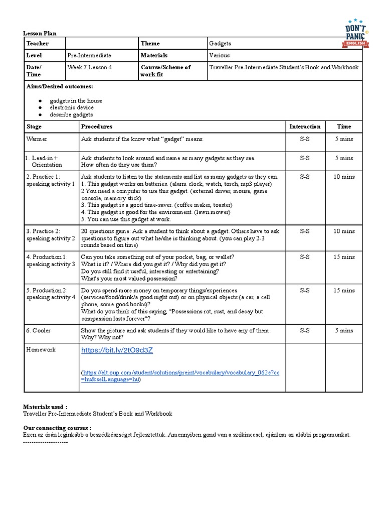 Module 4 Lesson 4 Lesson Plan | PDF | Cognition