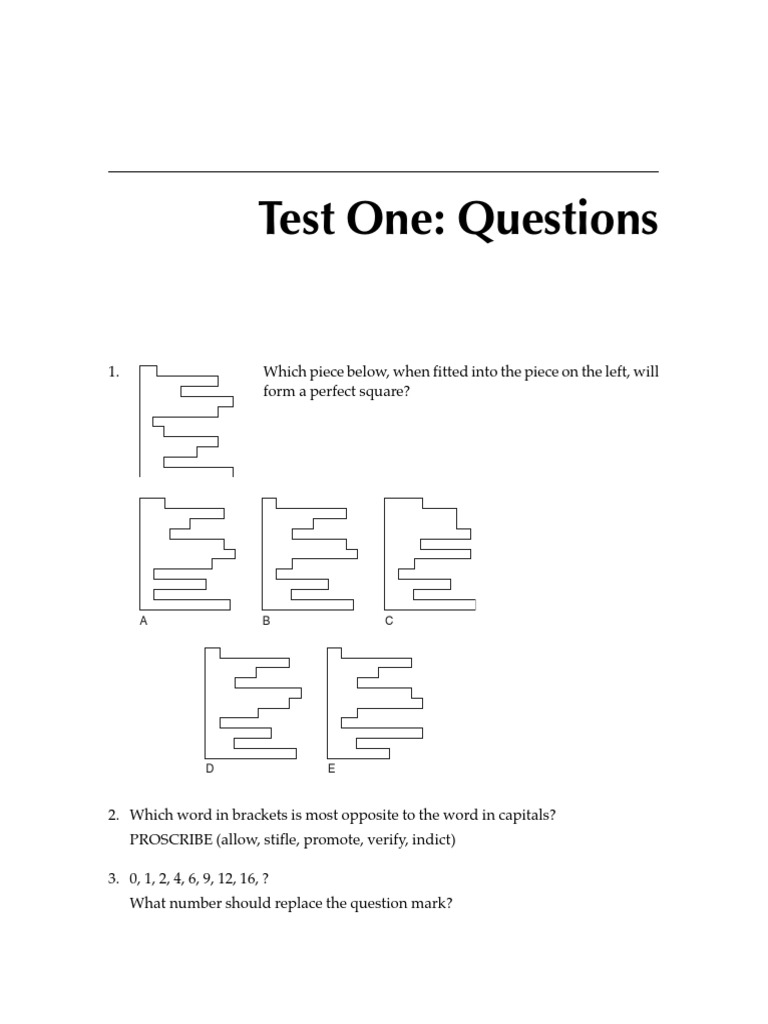 Test One: Questions | PDF