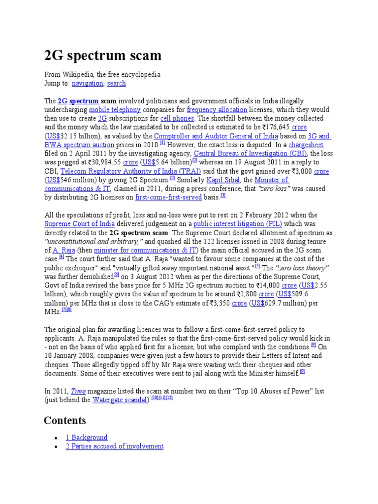 2G Spectrum Scam | PDF | Public Law | Government