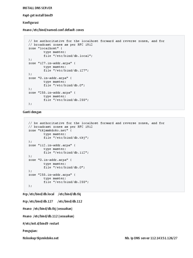 Install Dan Konfigurasi DNS Server | PDF | Computers