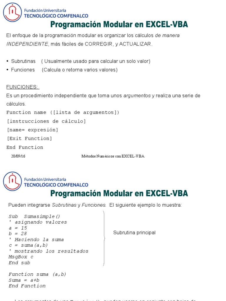5 ProgramaciOn Modular EXCEL-VBA | PDF | Microsoft Excel | Lenguaje de ...