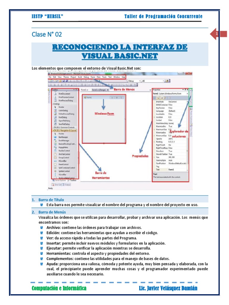 Interfaz de Visual Basic 2019 | PDF | Ventana (informática) | Archivo ...