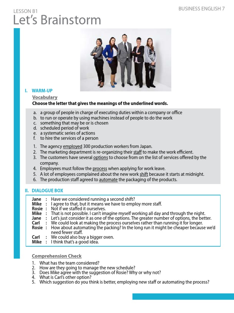 Let's Brainstorm: Vocabulary | PDF | Sales | Adjective