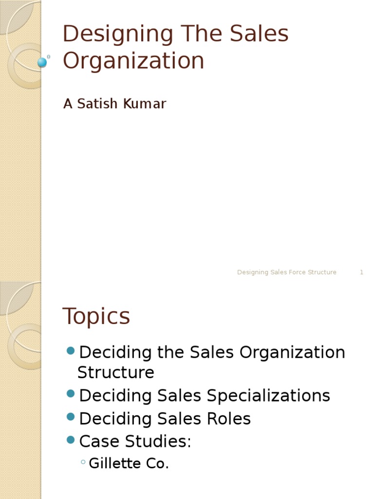 Sales Force Structure Guide | PDF | Sales | Market (Economics)