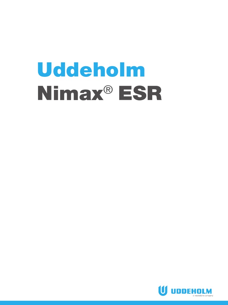 Tech Uddeholm Nimax ESR ES | PDF | Perforar | Acero