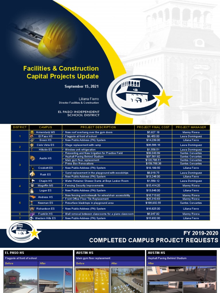 EPISD Facilities Construction - Board Presentation | PDF | Building ...