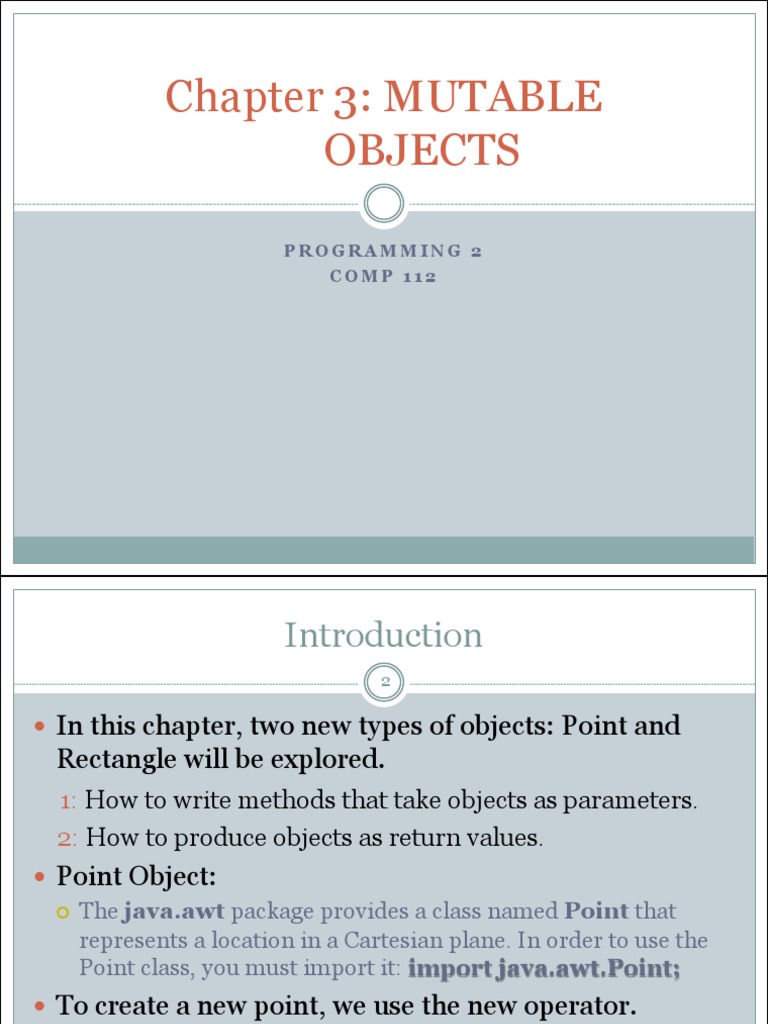 Ch 3 Mutable Objects Pdf Method Computer Programming Class Computer Programming 2581