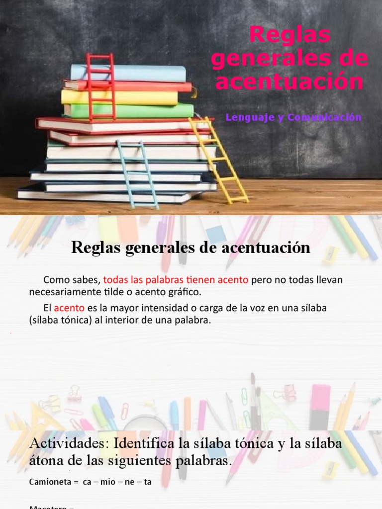 Reglas Generales de Acentuación | PDF | Estrés (lingüística ...