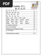 Lecturas cortas con fonemas M, L, S, P | PDF