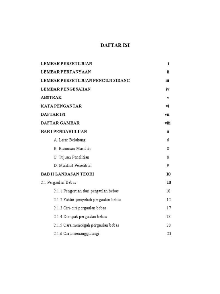 Daftar Isi Kti | PDF