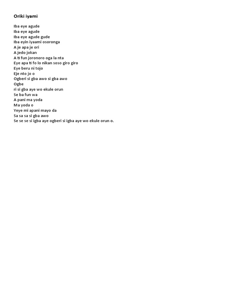 Oriki Iyami | PDF