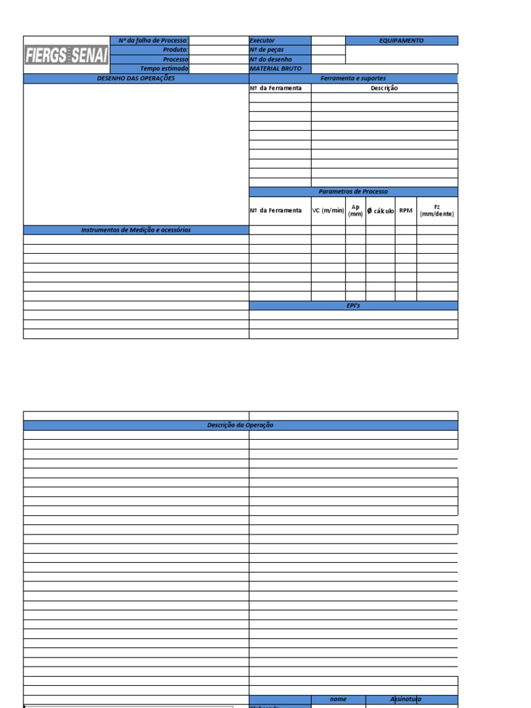 Anexo 3 - Template Da Folha de Processo | PDF | Metalurgia | Bens ...