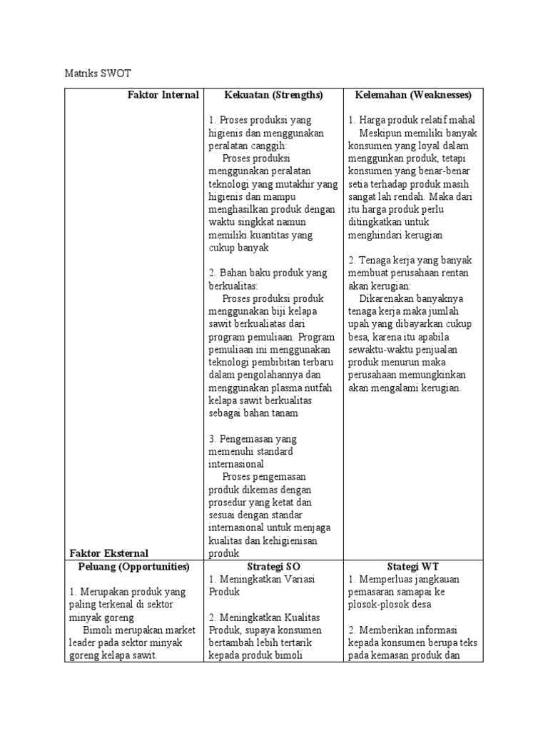 Matriks Swot Mpa | PDF
