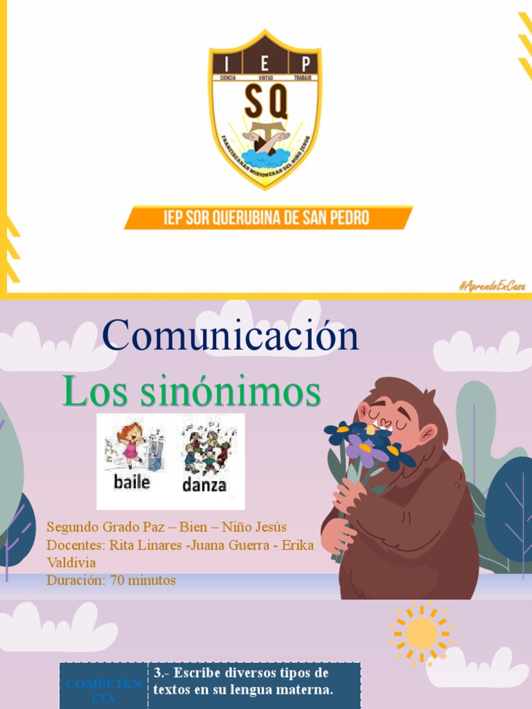 Sesión 21 - Los Sinónimos - Cuaderno - Libro | PDF | Artes del Lenguaje ...