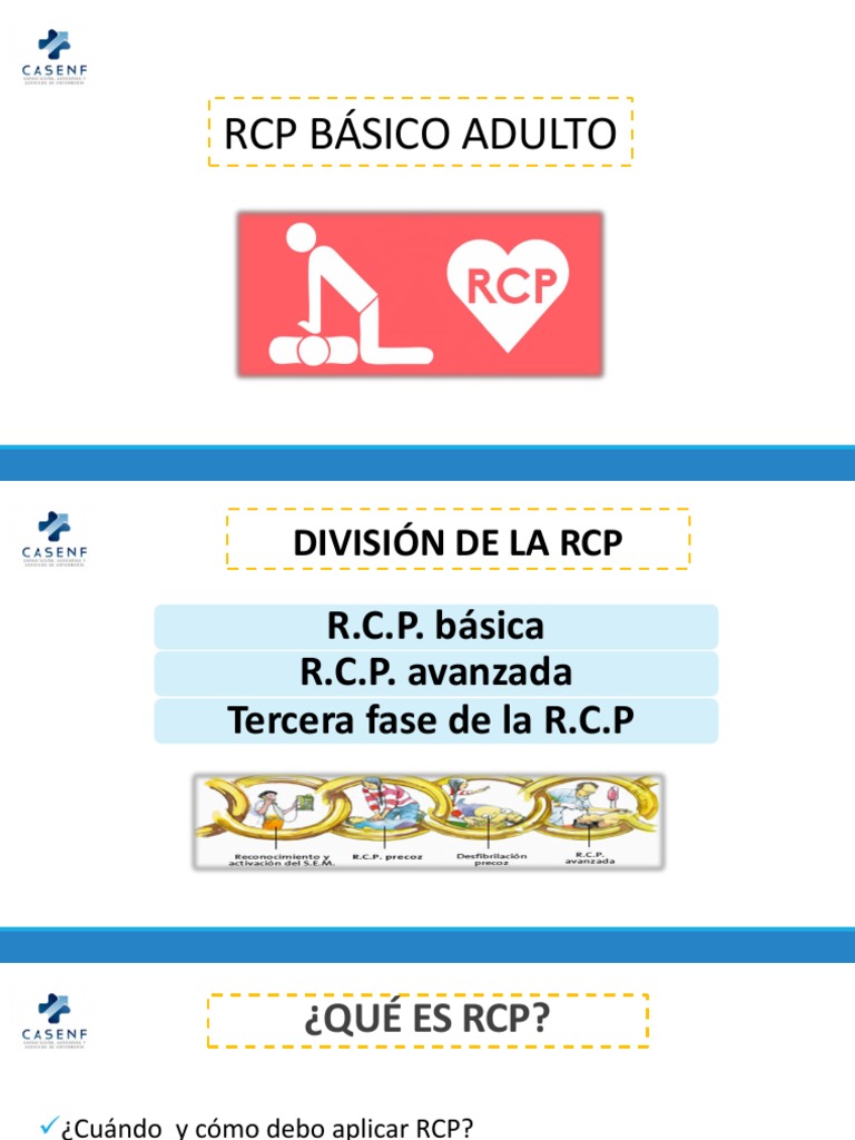 2.RCP Basico Adulto | PDF | Reanimación cardiopulmonar | Emergencias ...