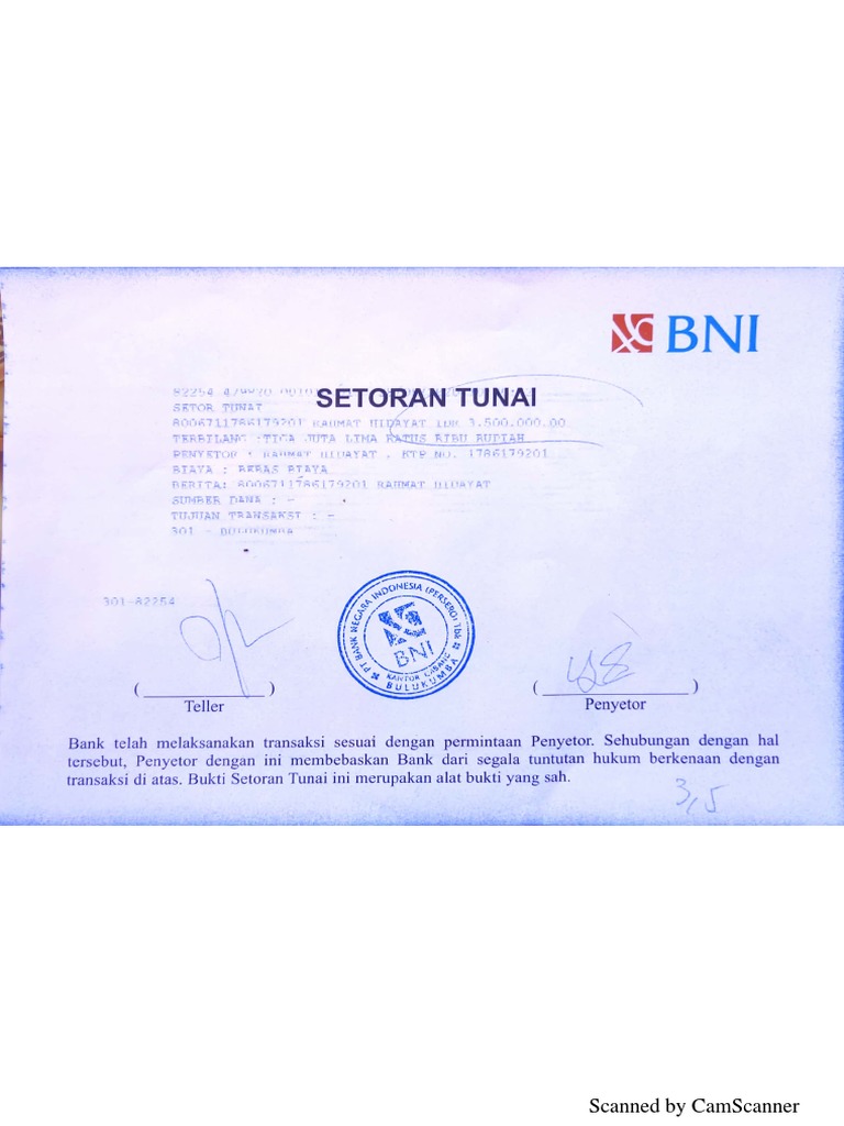 Bukti Setoran | PDF