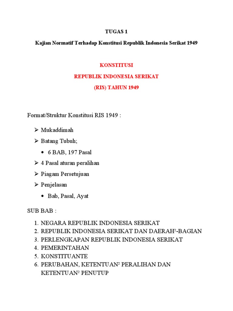 Konstitusi RIS | PDF | Hukum