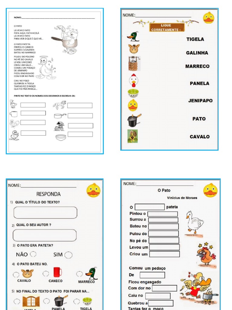 Atividades Música Lá Vem o Pato | PDF