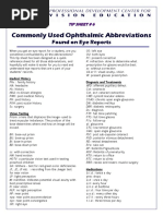 Common Optometry Abbreviations List | PDF | Glaucoma | Visual System