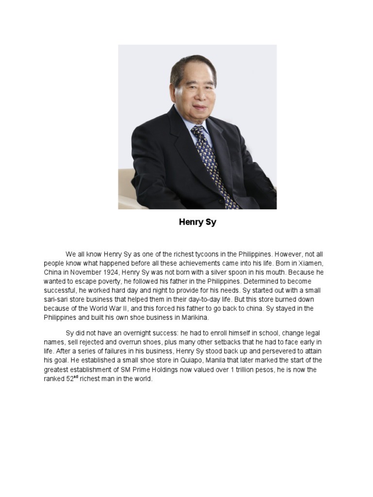 From Rags to Riches: The Inspiring Story of Henry Sy's Rise from ...