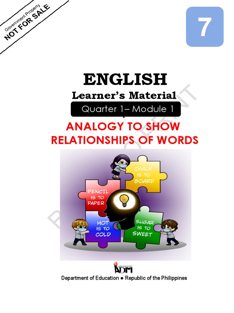 English: Analogy To Show Relationships of Words | PDF | Analogy ...