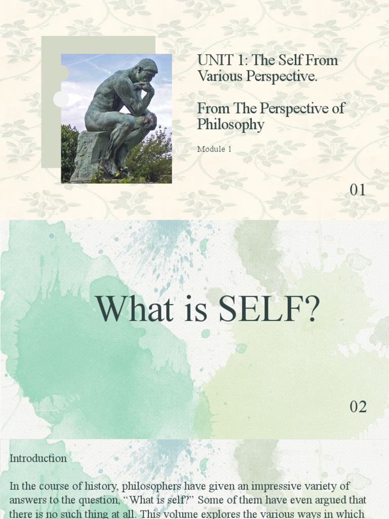 UNIT 1: The Self From Various Perspective. From The Perspective of ...