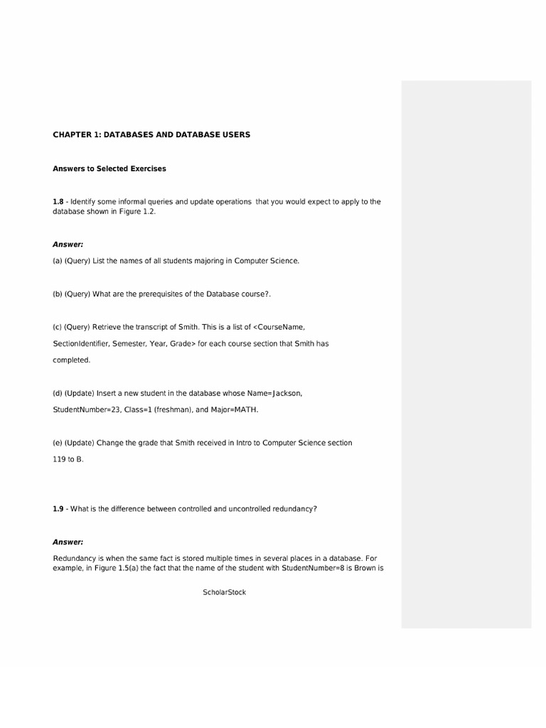 Fundamentals of Database Systems Solutions | PDF