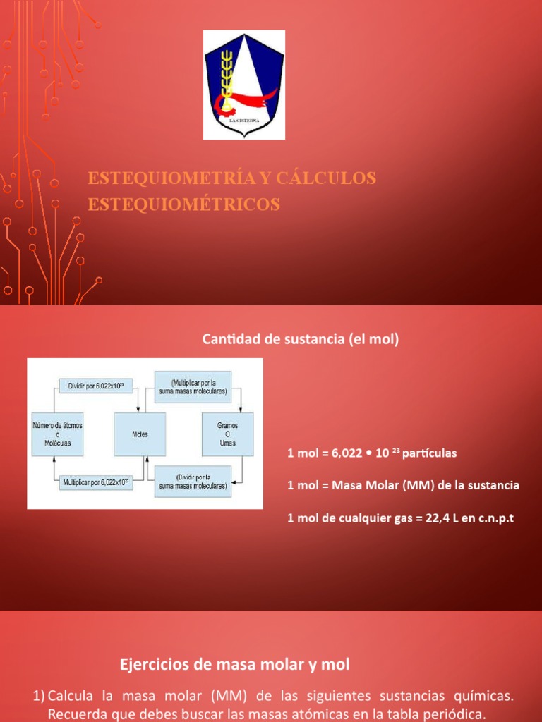 Cálculos estequiométricos y masa molar aplicados a reacciones químicas | PDF | Mole (Unidad ...