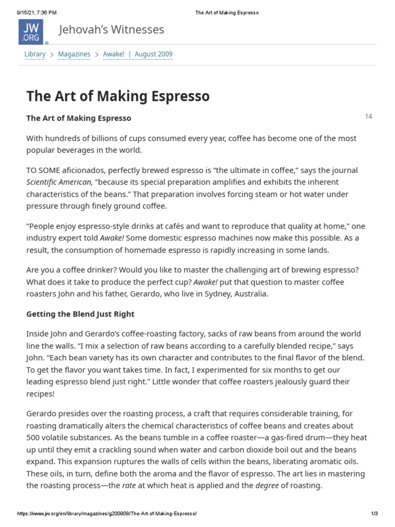 The Art of Making Espresso | PDF | Coffee | Drink