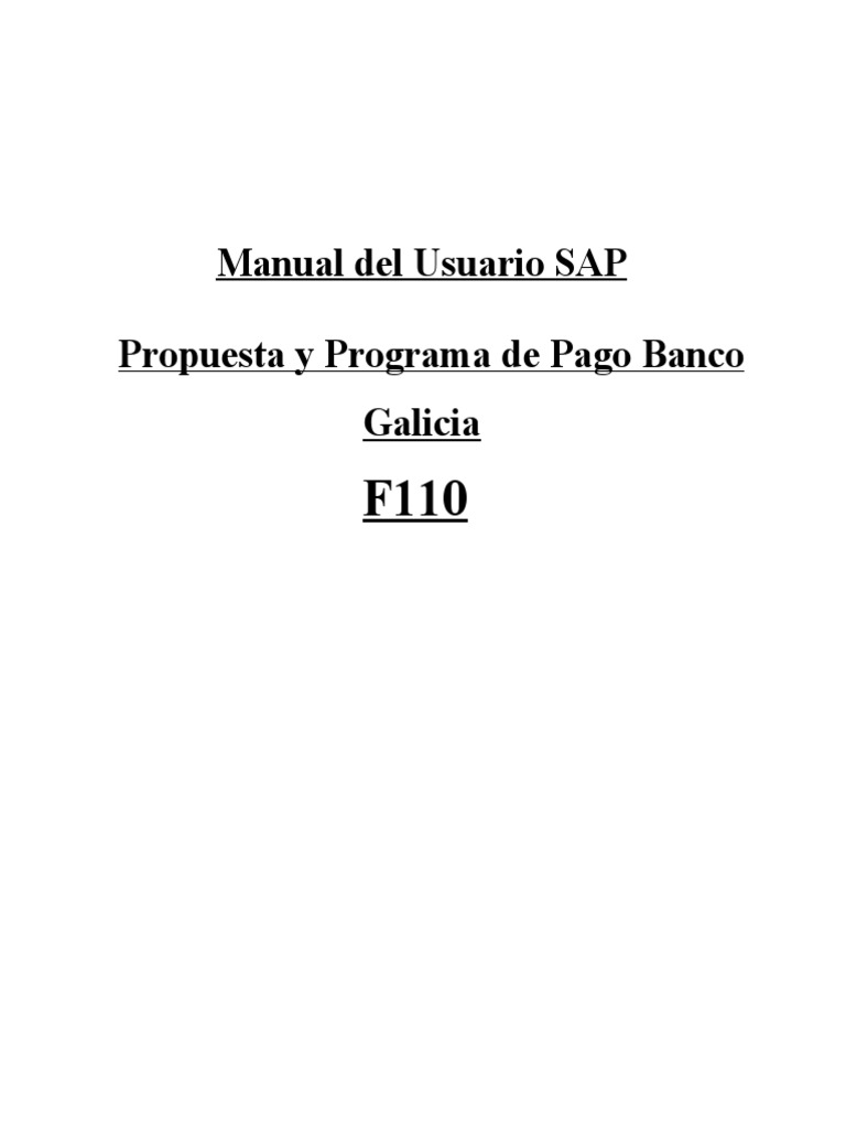 Manual de Pagos f110 | PDF | Bancos | Informática